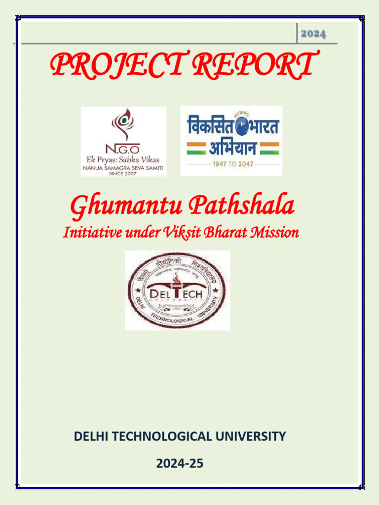 Akshat Jain Ghumantu Pathshala Project | PDF | Slum | Empowerment