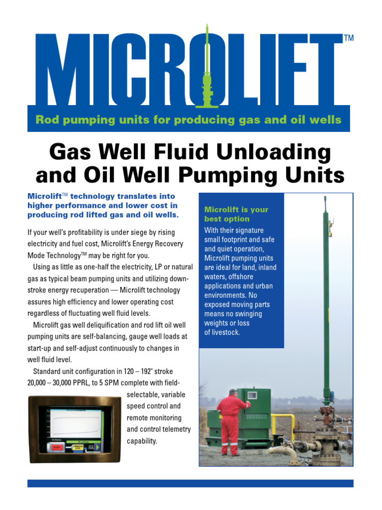 Microlift Rod Pumping Brochure PSML 100405 1 | PDF | Pump | Oil Well