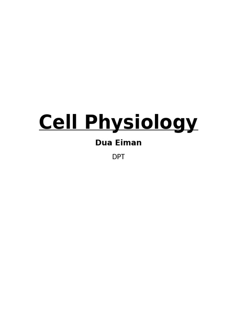 Cell Physiology Pdf Gene Cell Membrane