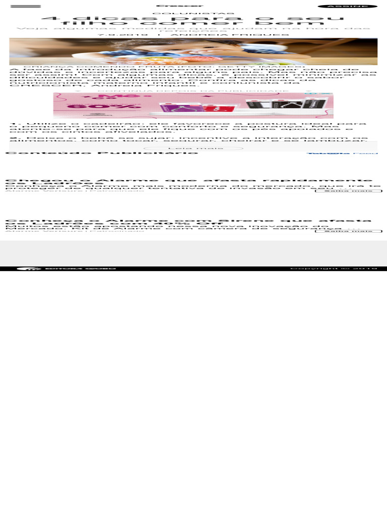 4 Dicas para o Seu Filho Comer Bem - Revista Cres | PDF | Autoajuda | Estilo de vida