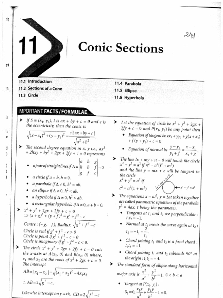 Conic Sections | PDF