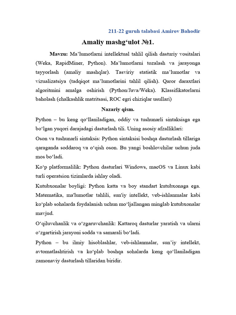 Amaliy 2 | PDF