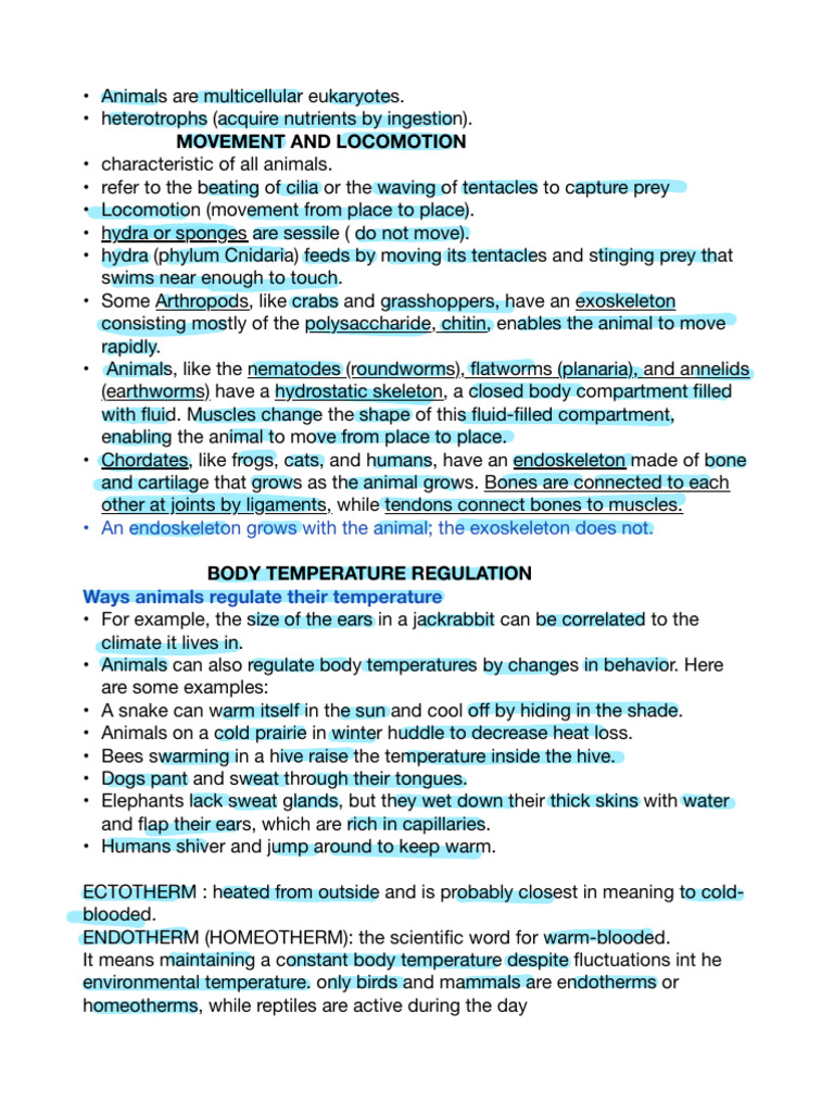 11 - Animal Physiology by Dr. Salma Walid | PDF | Excretion | Skeleton
