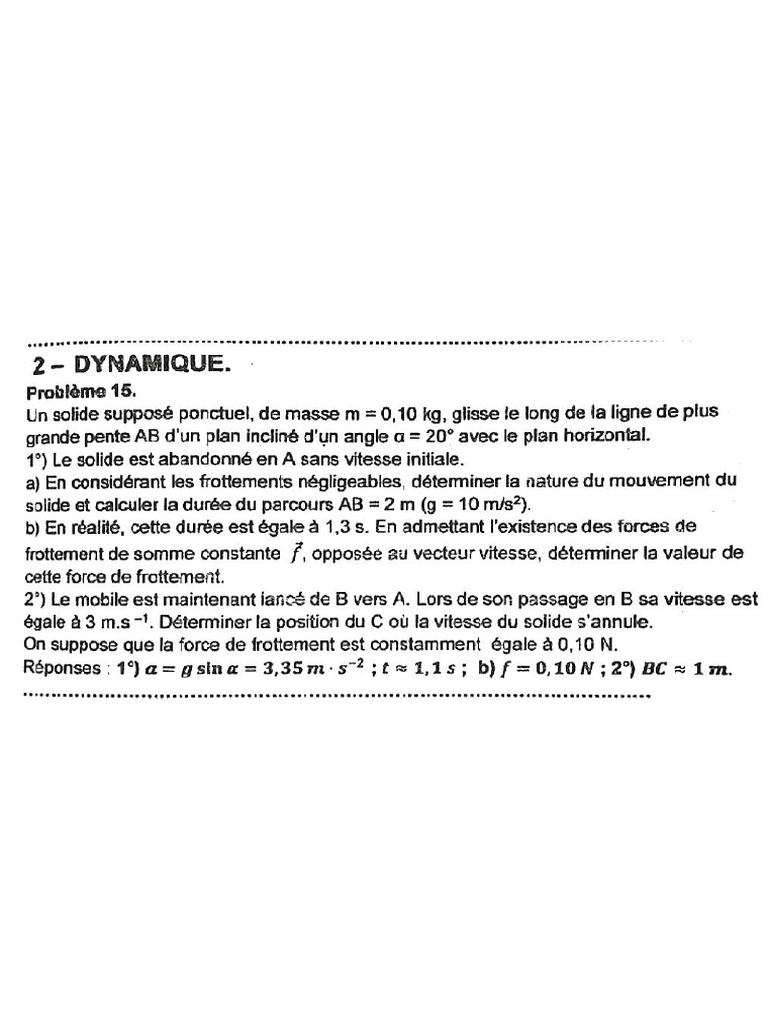 TD sciences physiques terminale | PDF