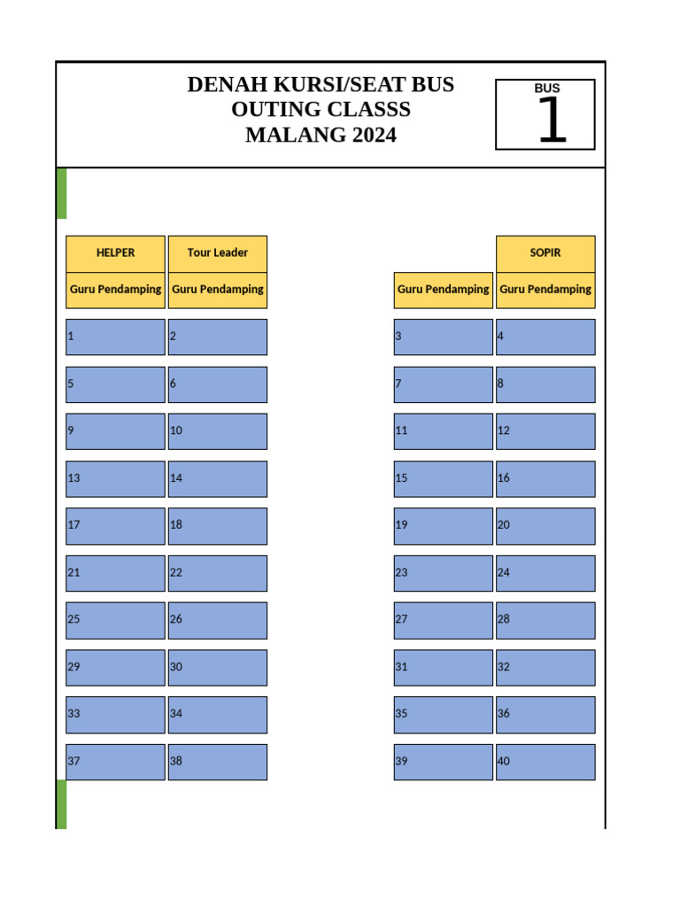 Denah Kursi Bus | PDF