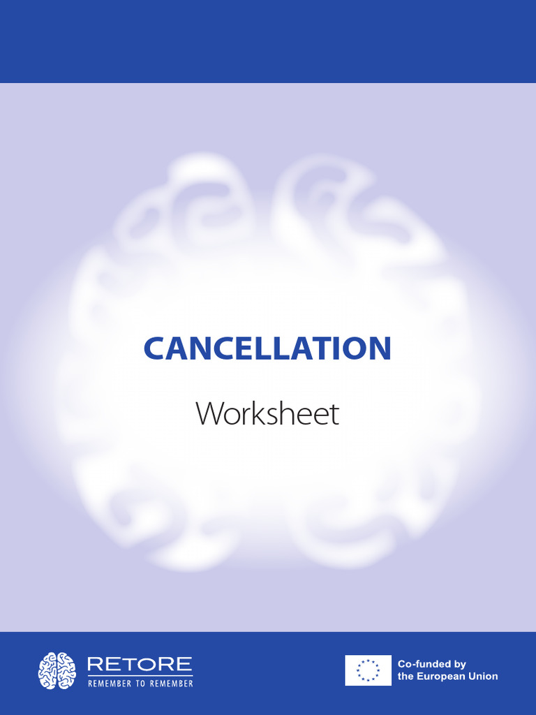 RETORE Worksheet 2 EN Cancellation | PDF | Attention | Working Memory