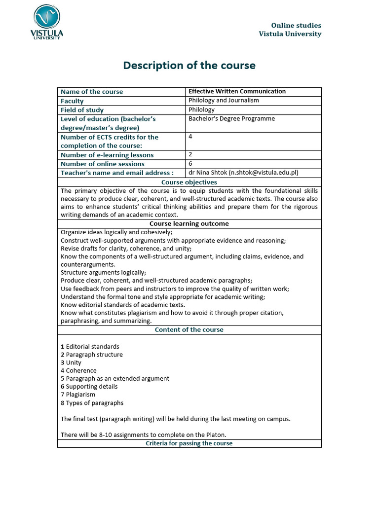 Effective Written Communication Course | PDF | Critical Thinking | Plagiarism