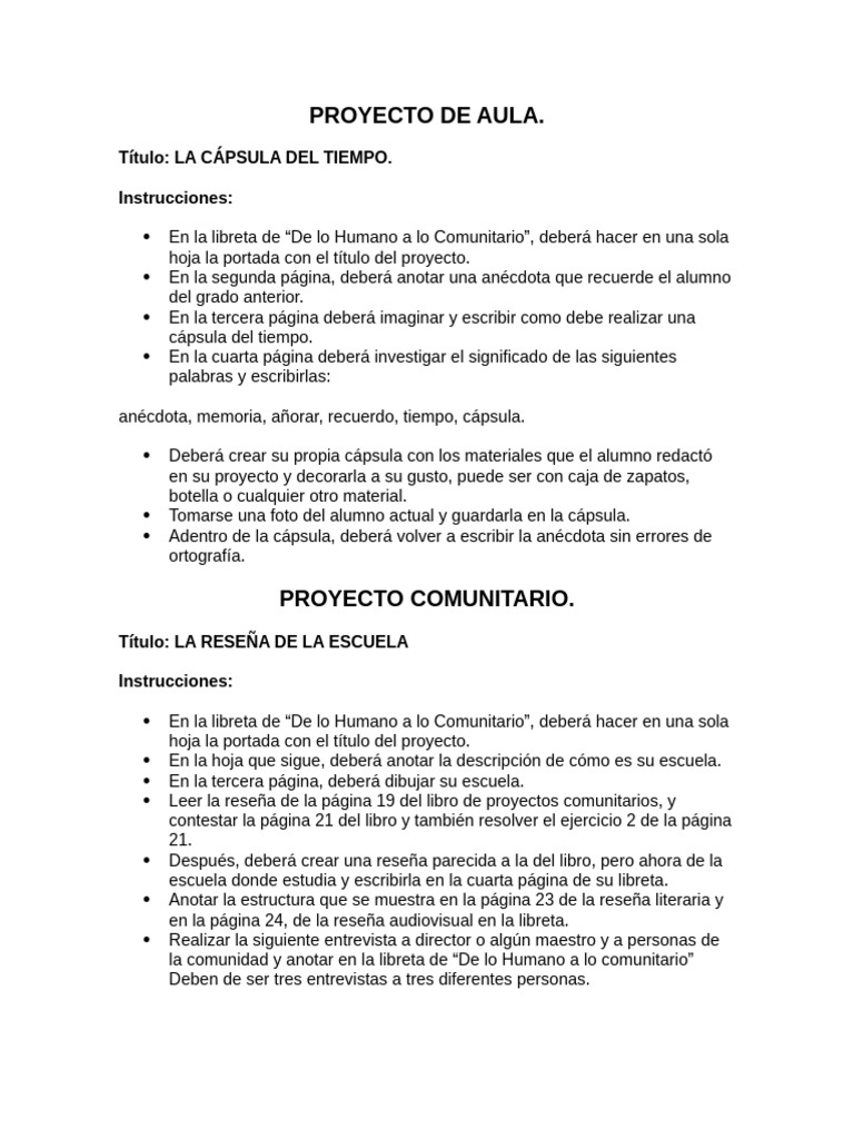 Proyecto de Aula | PDF