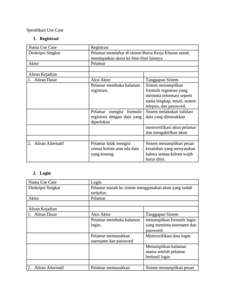 Use Case Skenario-BKK | PDF