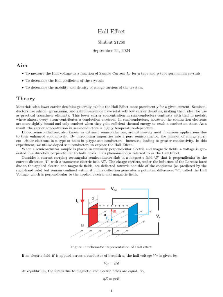 Hall_Effect | PDF | Semiconductors | Physical Sciences