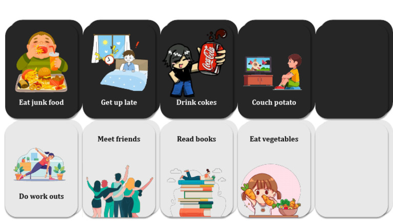 Healthy Habits vs. Junk Food Choices | PDF