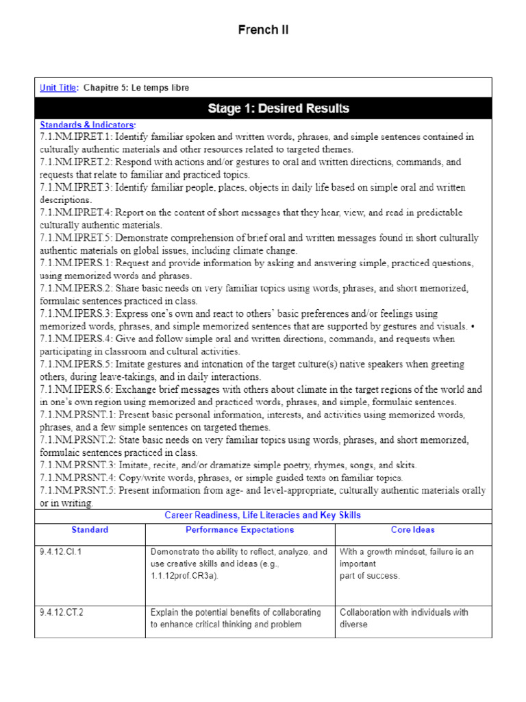 French_II | PDF | Reading Comprehension | Educational Technology