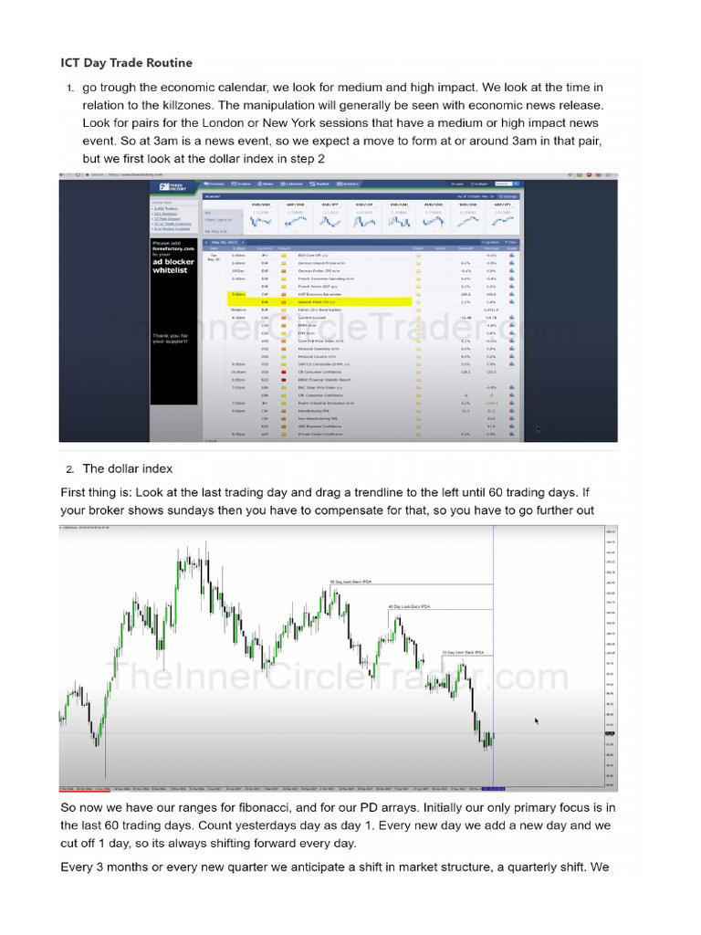 ICT Day Trade Routine | PDF