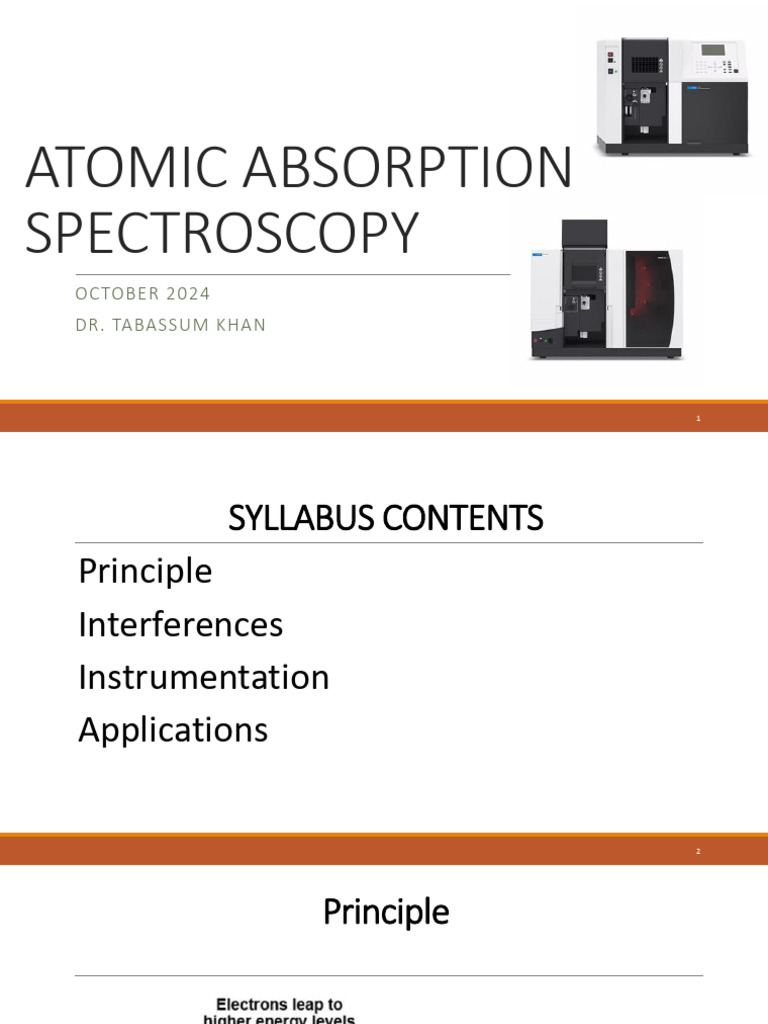 Atomic Absorption Spectroscopy Oct 2024 | PDF | Atomic Absorption Spectroscopy | Energy Level