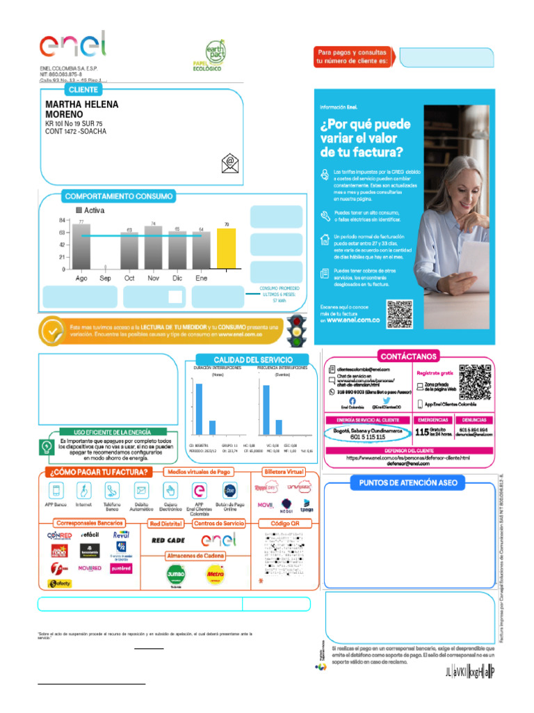 Recibo Codensa | PDF | Cantidad | Naturaleza