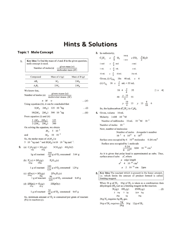 Some Basic Principles in Chemistry Solution | PDF