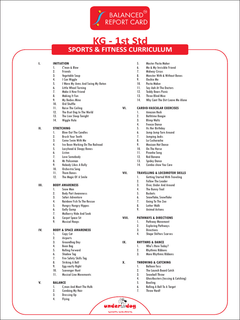 Sports & Fitness Curriculum for Kids | PDF | Bowling (Cricket ...