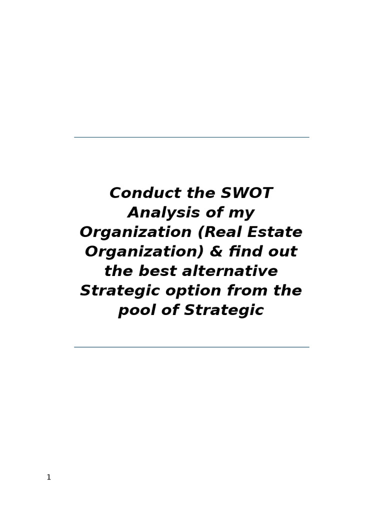Real Estate SWOT Analysis Guide | PDF | Swot Analysis | Business Economics
