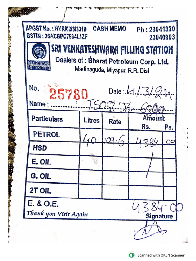 Fuel Bill 25780 | PDF