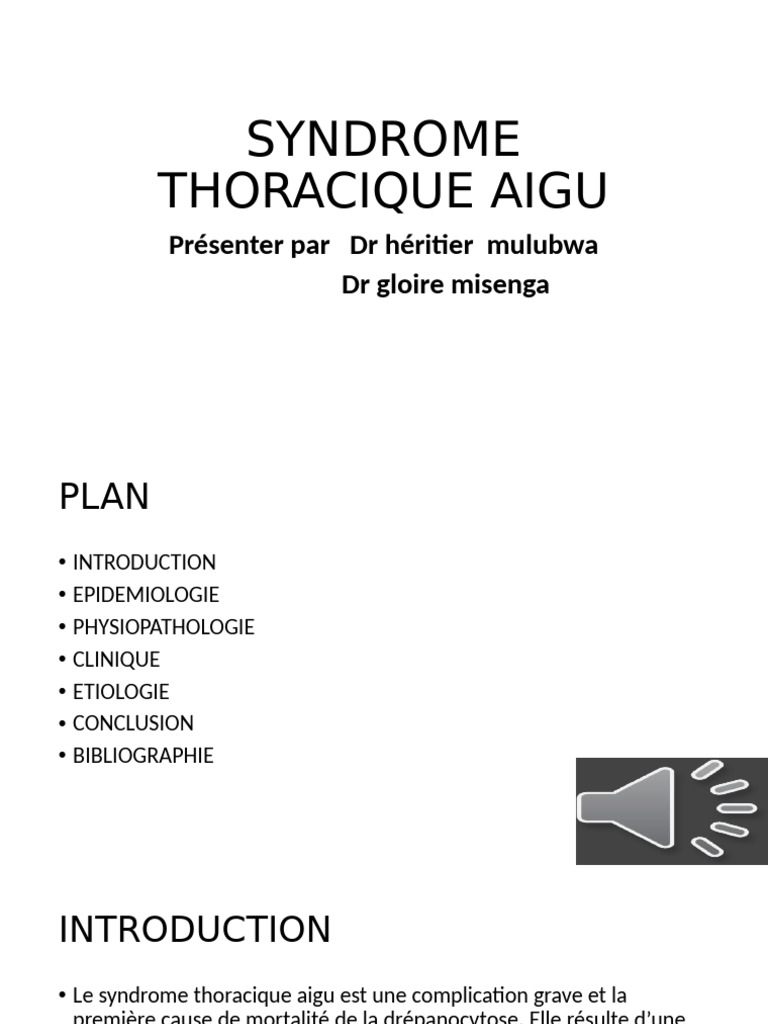 Syndrome thoracique aigu et drépanocytose | PDF | Médecine clinique ...