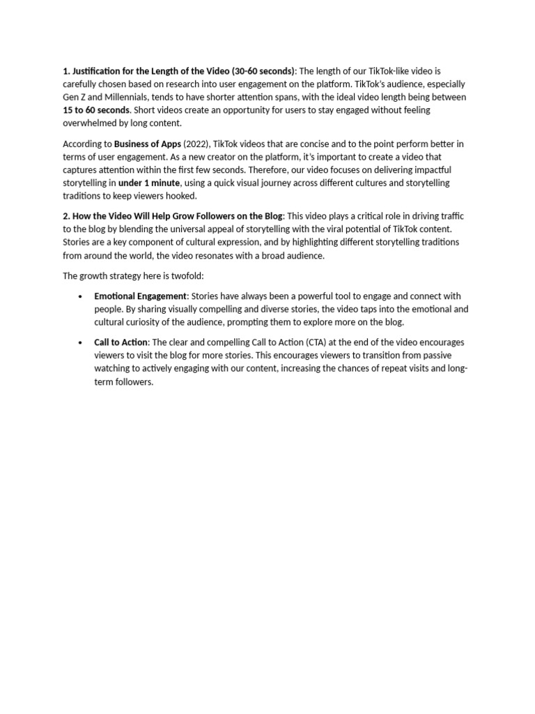 Tiktok Video Strategy For Engagement Pdf