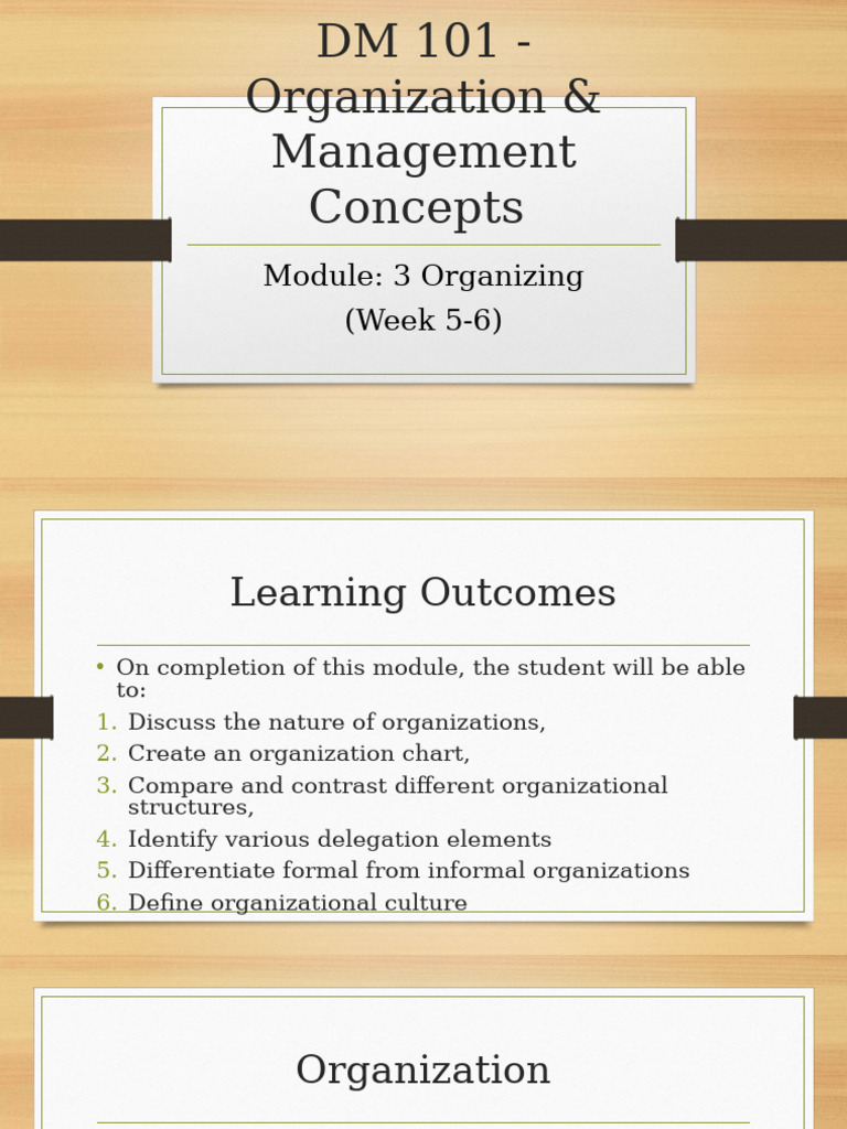 Module 3 ORGMC Organizing | PDF | Business | Business Economics