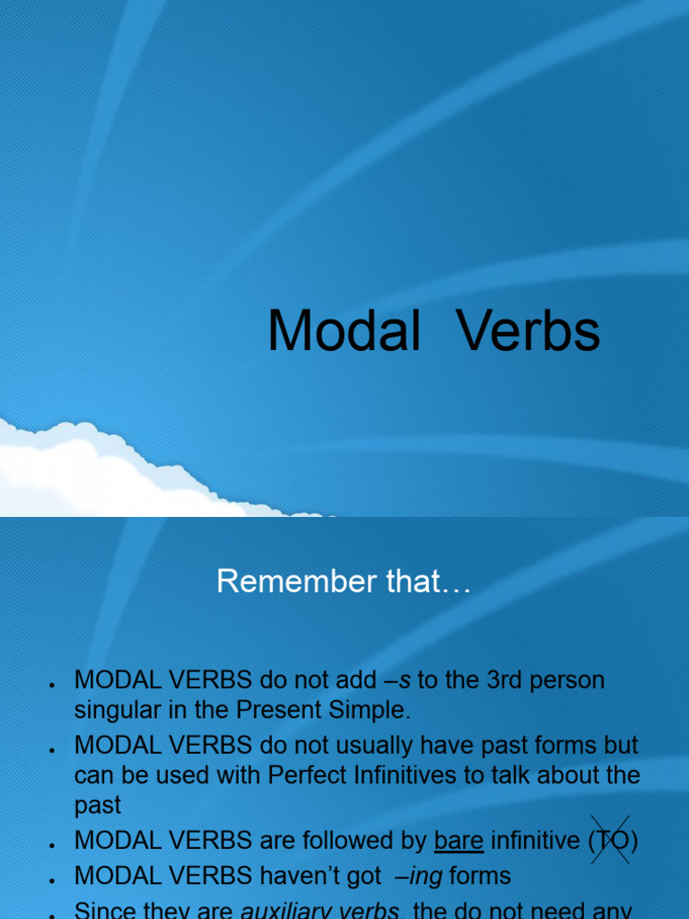 Modal Verbs 1 | PDF | Language Mechanics | Syntax