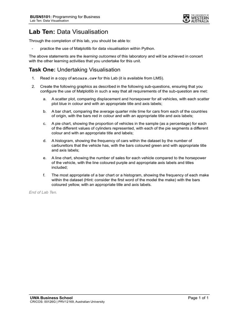 Lab10S DataViz | PDF | Teaching Methods & Materials | Technology ...