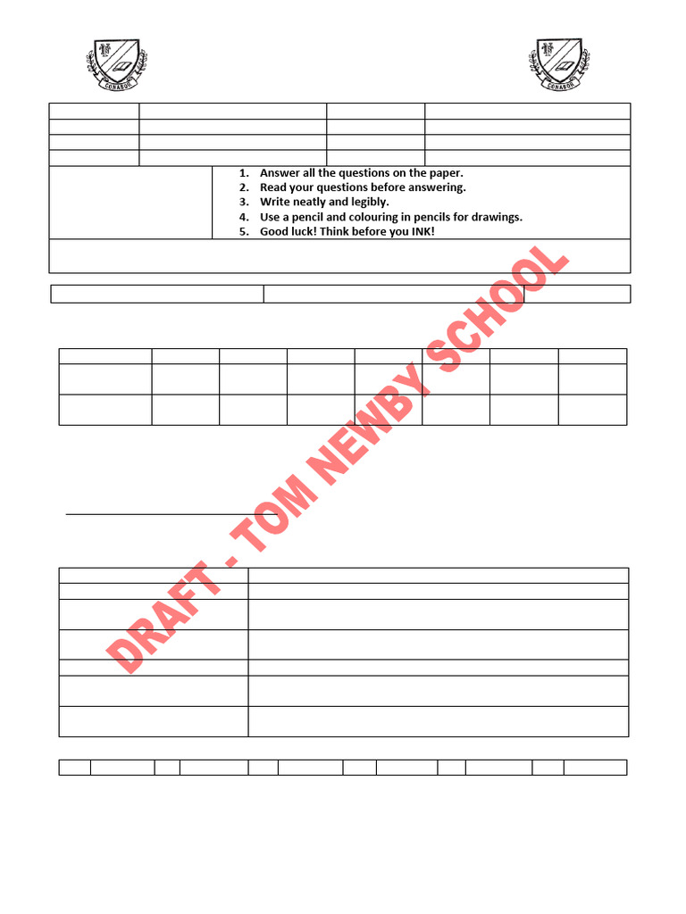 Grade 7 Technology Exam November 2018 | PDF