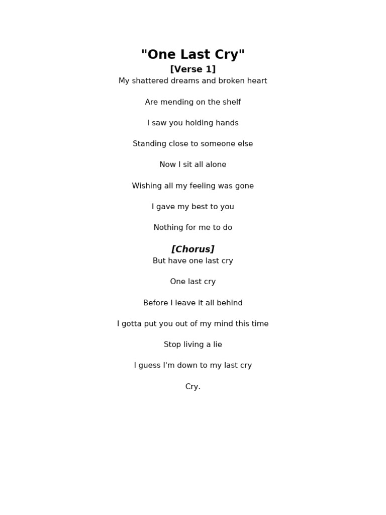 One Last Cry | PDF