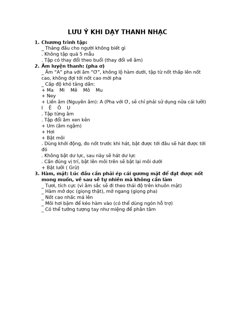 Lưu Ý Khi D y Thanh NH C | PDF