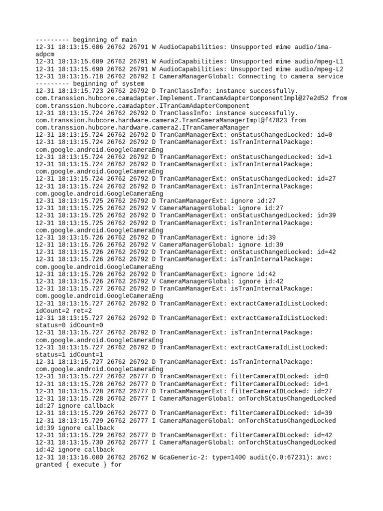 Itel Camera Service Logs Analysis | PDF | Computing Platforms | System ...