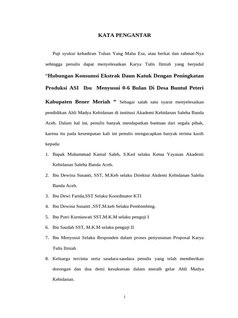 Kata Pengantar Kti | PDF