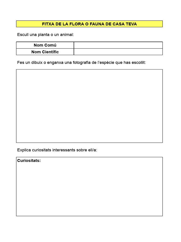 Fauna I Flora Model Senzill | PDF