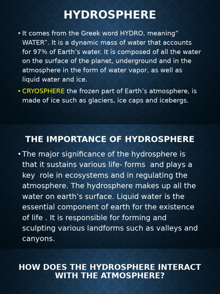 Hydrosphere Geosphere | PDF