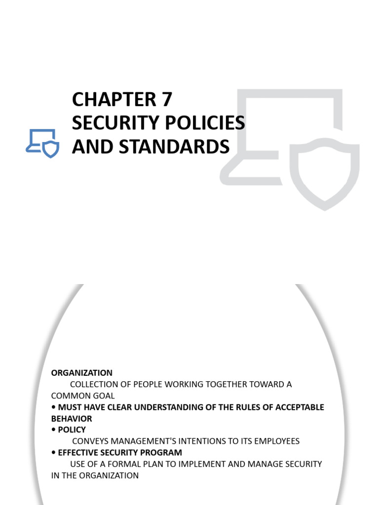 Module 7 Security Policies and Standards | PDF