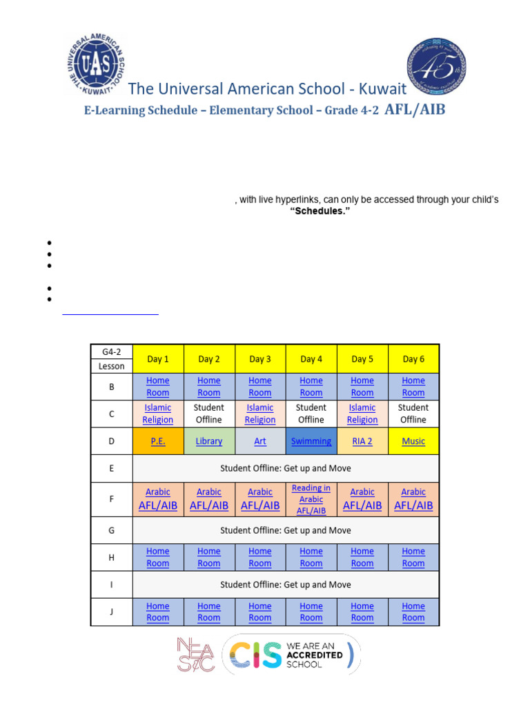 4-2 Online Schedule AFL-AIB | PDF