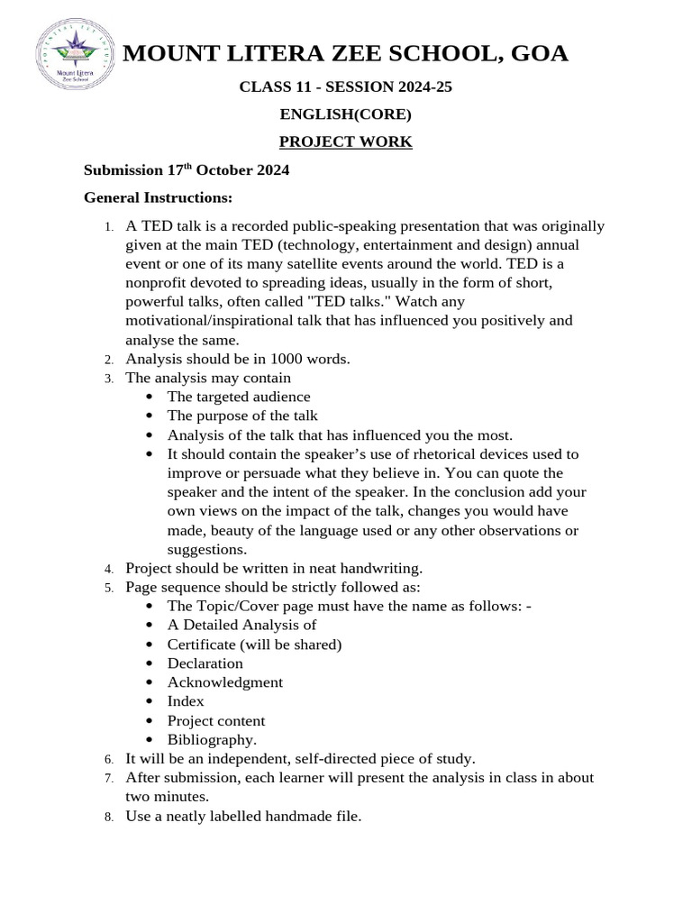 GR11 English Project Work 2425 | PDF