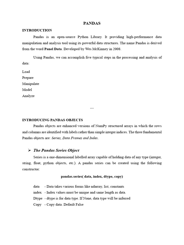 Data Manipulation With Pandas | PDF | Computer Science | Software Engineering