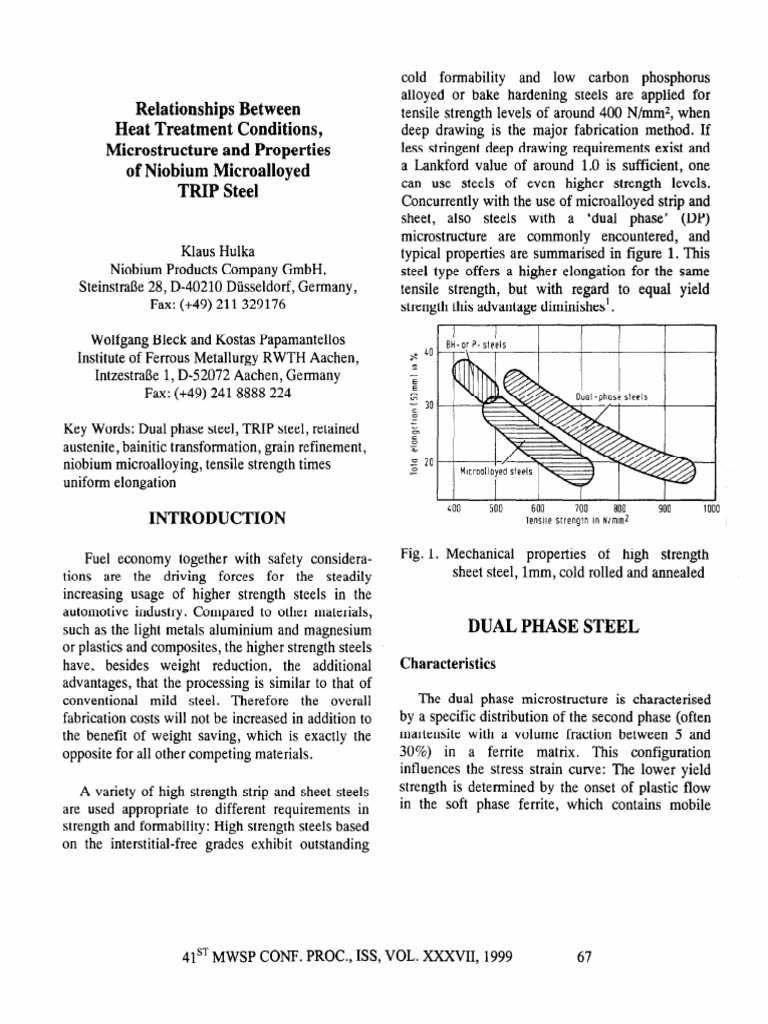TRip steels | PDF | Steel | Strength Of Materials