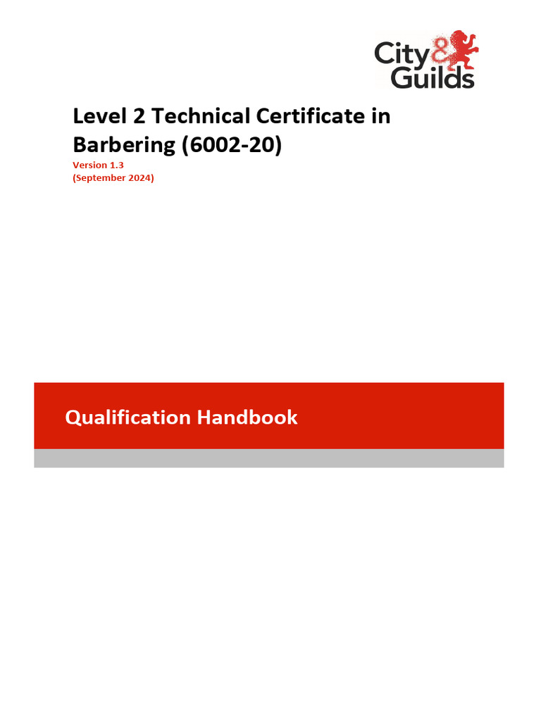 6002 20 Barbering QHB v1 3 PDF - Ashx | PDF | Learning | Apprenticeship
