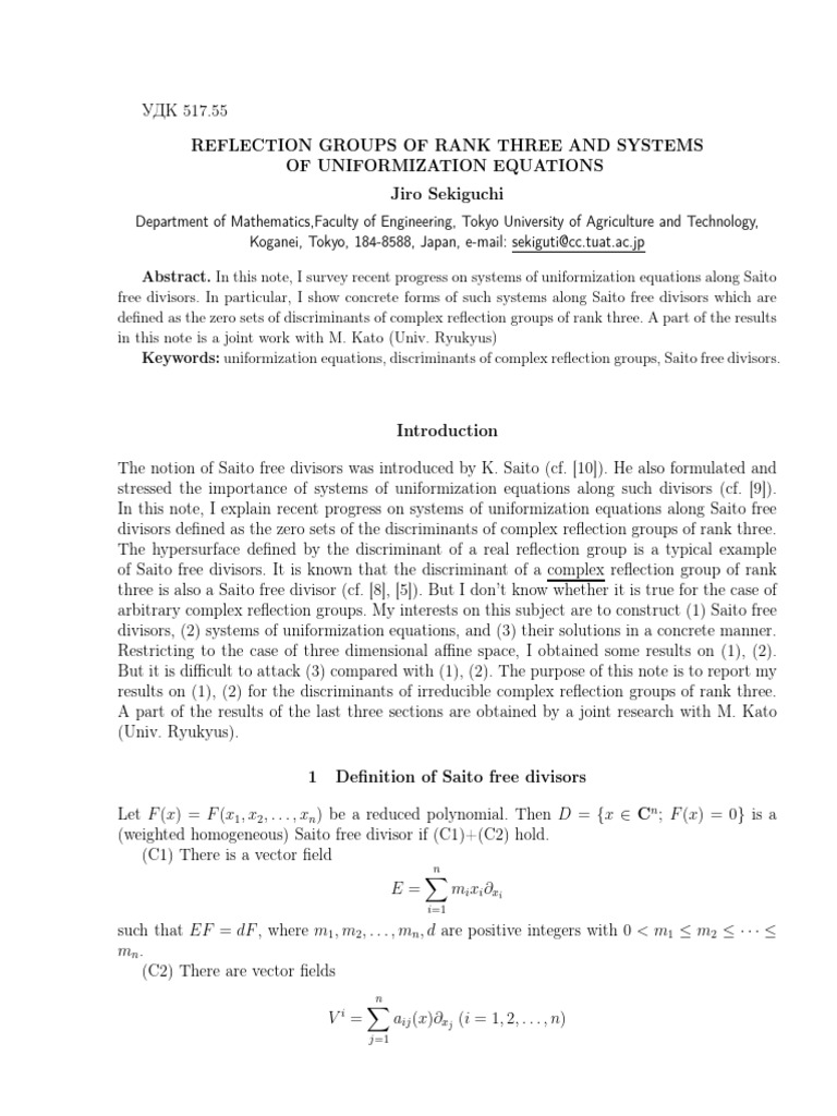 Reflection Groups of Rank Three and Systems of Uniformization Equations ...