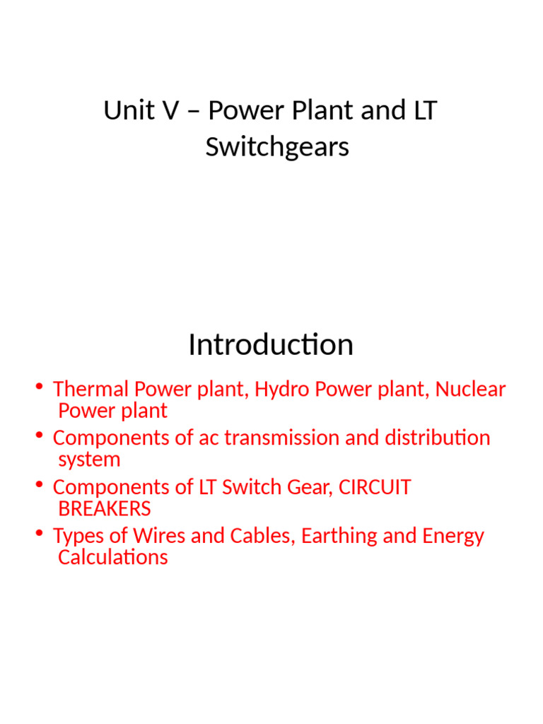 Power Plants and LT Switchgear Overview | PDF | Fuse (Electrical ...