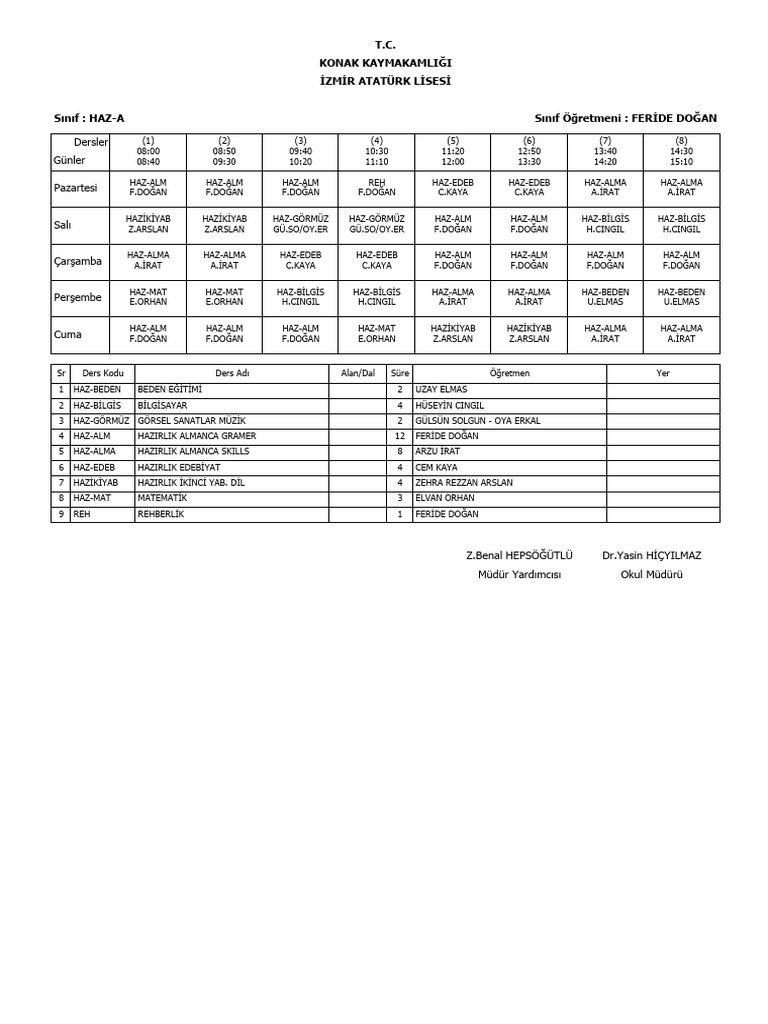 SinifElProgrami.18 KASIM | PDF