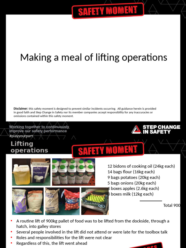 Safety Moment Making A Meal of Lifting Operations | PDF | Occupational ...