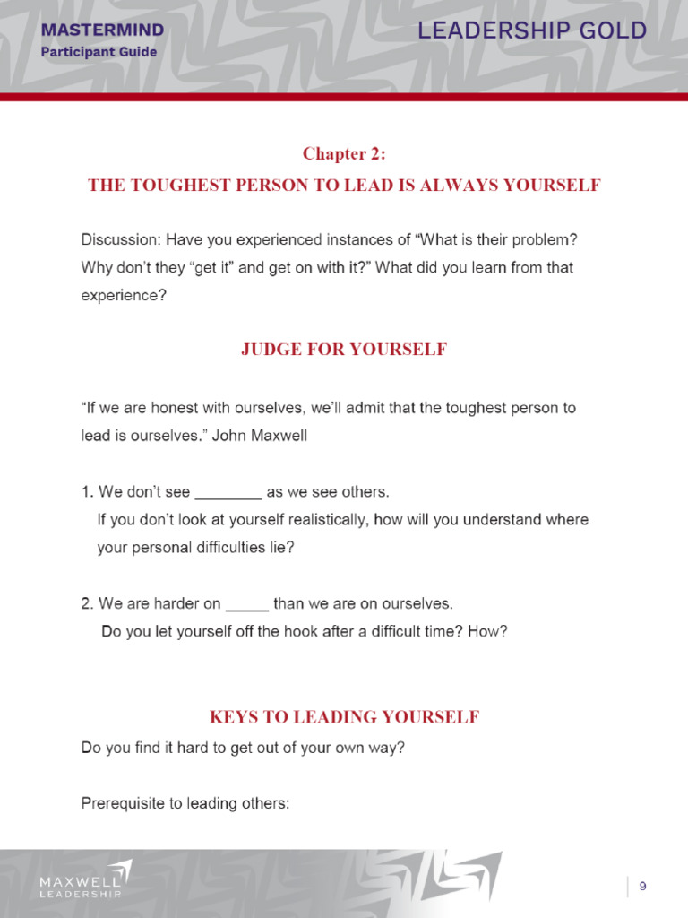 ML-LeadershipGold-MM-Guide-Participant - Lesson 2 | PDF