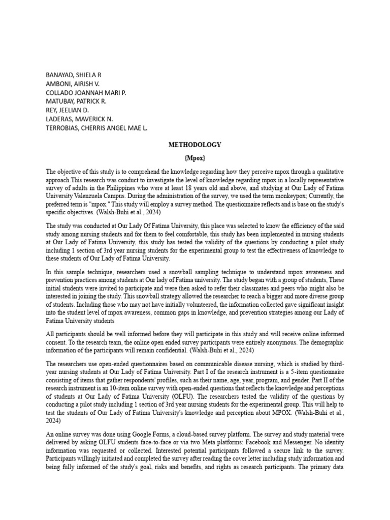 Midterms Nures Methodology | PDF | Survey Methodology