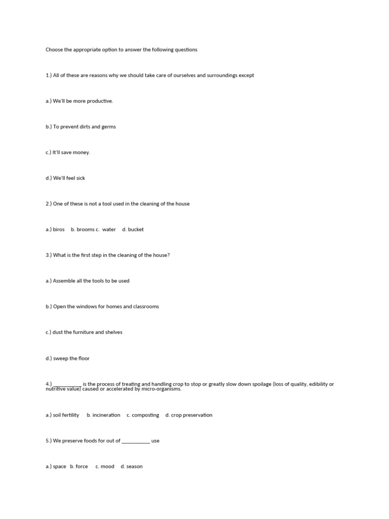 Home Economics Autumn Exam-WPS Office | PDF | Food Preservation | Meal