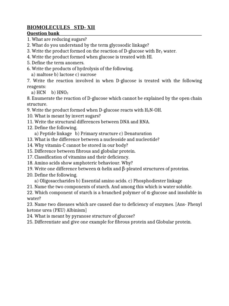 Biomolecules Xii | PDF
