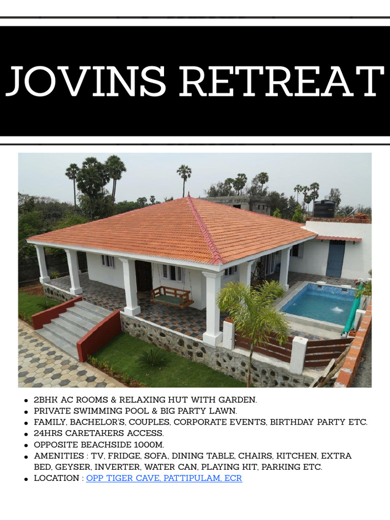 Jovins Retreat - TN Villas | PDF